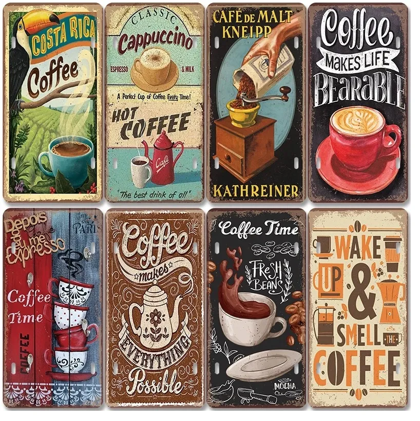Vintage Cafe Sign Vintage Fresh Roast Coffee Metal Sign