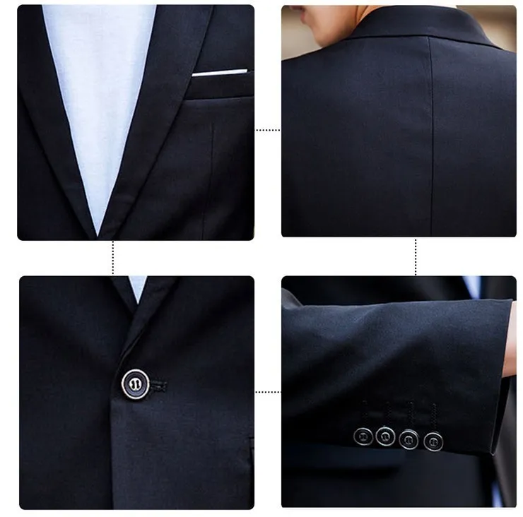 Men's Cotton Blend Slim Fit Blazer with Single Button Closure and Back ...