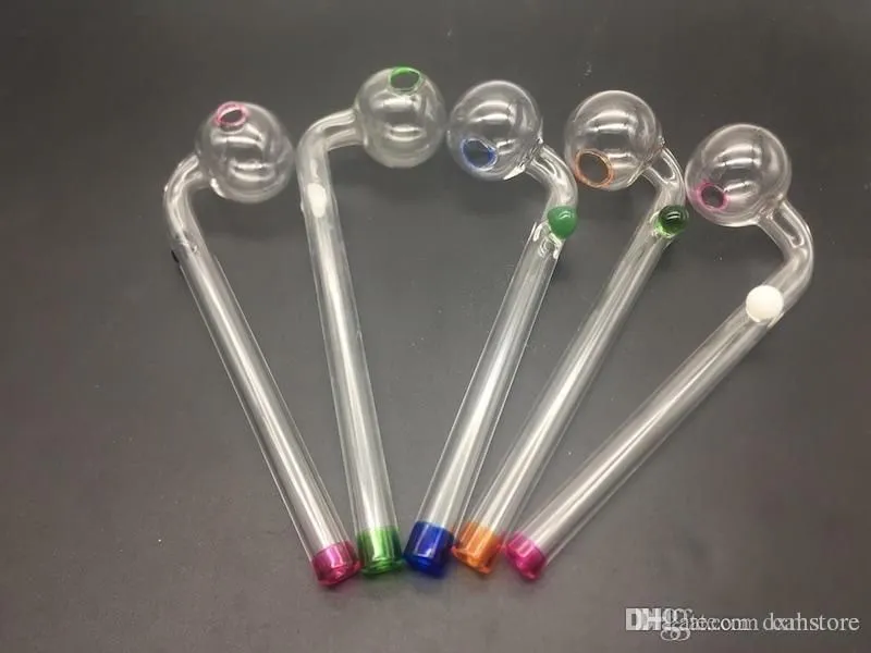 14cm Curved Glass Oil Burner Pipes Glass Oil Pipe Heady Water Bong Pipe ...