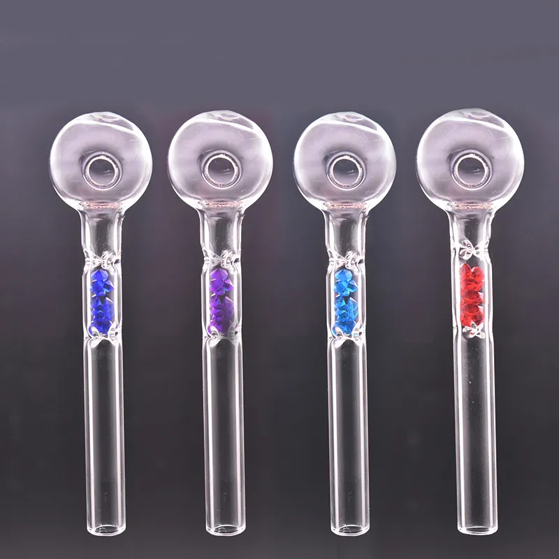 Oil Burner Pipe Handcrafted Diamond Glass Oil Burner Pipe, 12cm Length ...