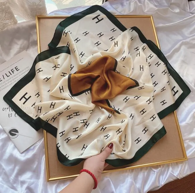Letters Print Imitated Silk Fabric Scarf Headband for Women, Fashion ...