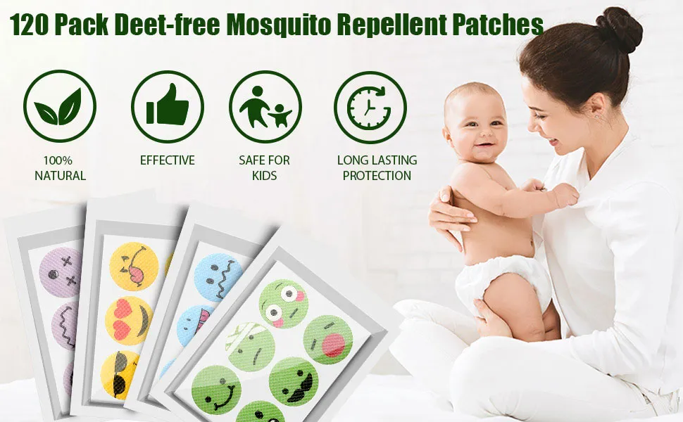 120 Pack of Upgraded mosquito stickers for Kids and Adults - Safe and ...