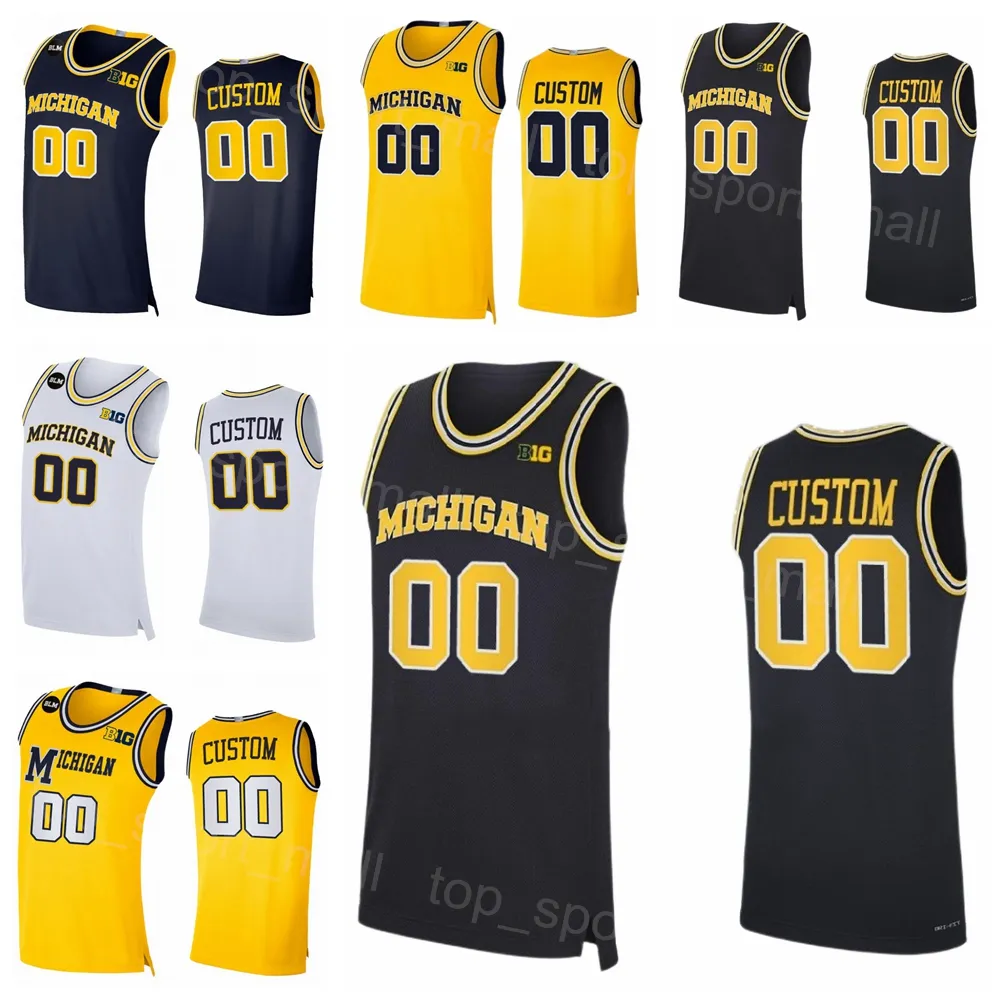 College Wolverines Basketball Jersey: 1 Hunter Dickinson, 25 Jett ...