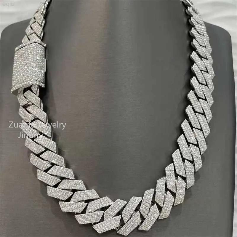 24mm Width 4row Heavy 500g Iced Out Jewelry Bust Down Moissanite Diamonds Cuban Link Chain Necklace