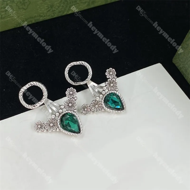Elegant Emerald Dangling Earrings: Floral Hoops with Gift Box - Shop ...