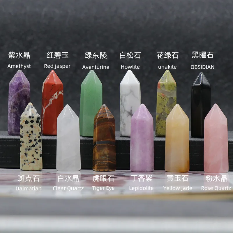 DHgate.com:12mm x 38mm Natural Stone Hexagonal Crystal Agate Loose ...