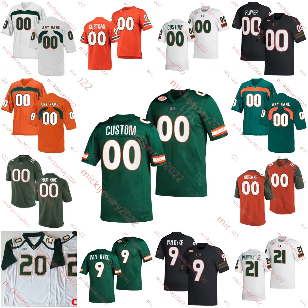 Miami Hurricanes Stitched Personalized Football Shirts Featuring JIM ...