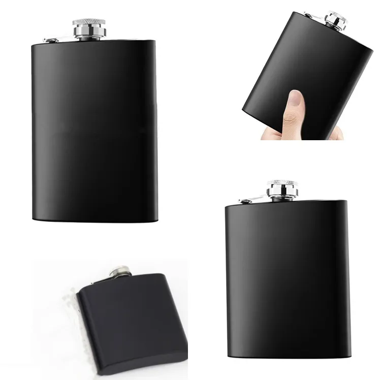 Matte Black Liquor Hip Flask - 6oz/8oz Stainless Steel Wine Pot ...