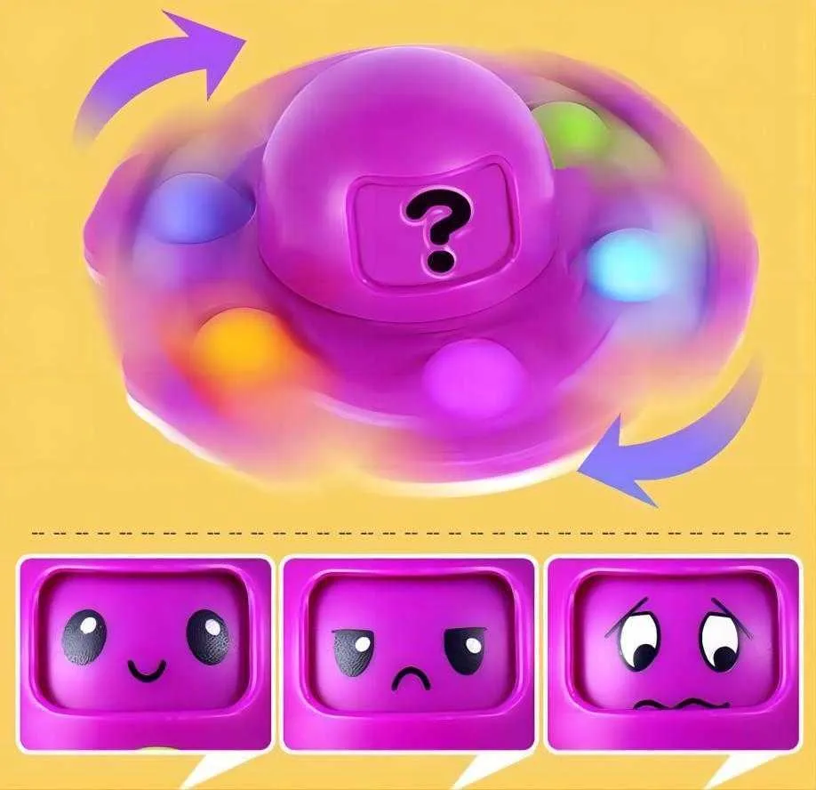 Flip Face Fidget Toy - Push Bubble Pop Keychain, Sensory Stress Relief ...