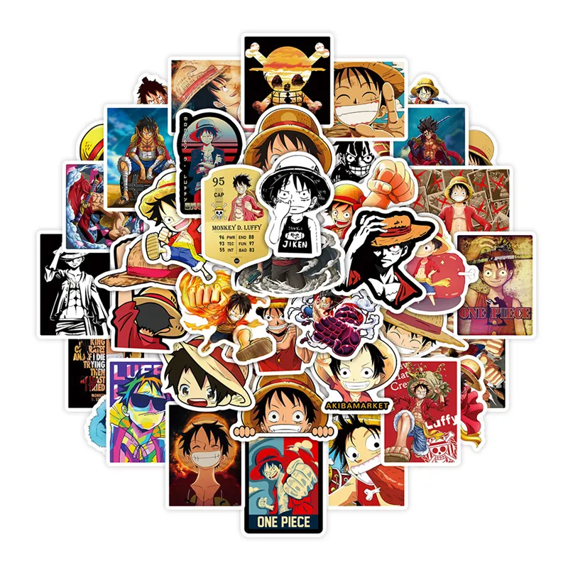 50 Pack Waterproof Luffy Roblox Stickerss For Laptop One Piece Graffiti ...
