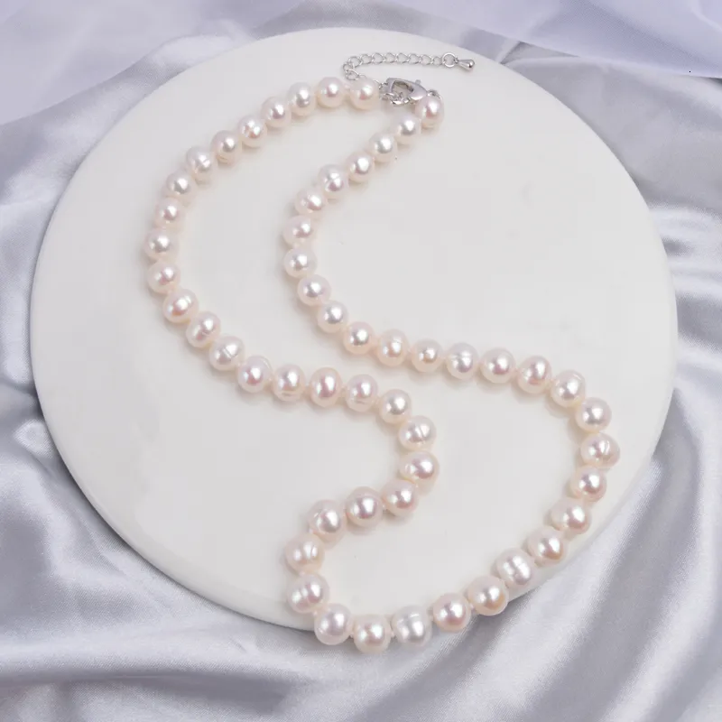 Beaded Freshwater Pearl Necklace Natural Near Round Pearls Jewelry for ...