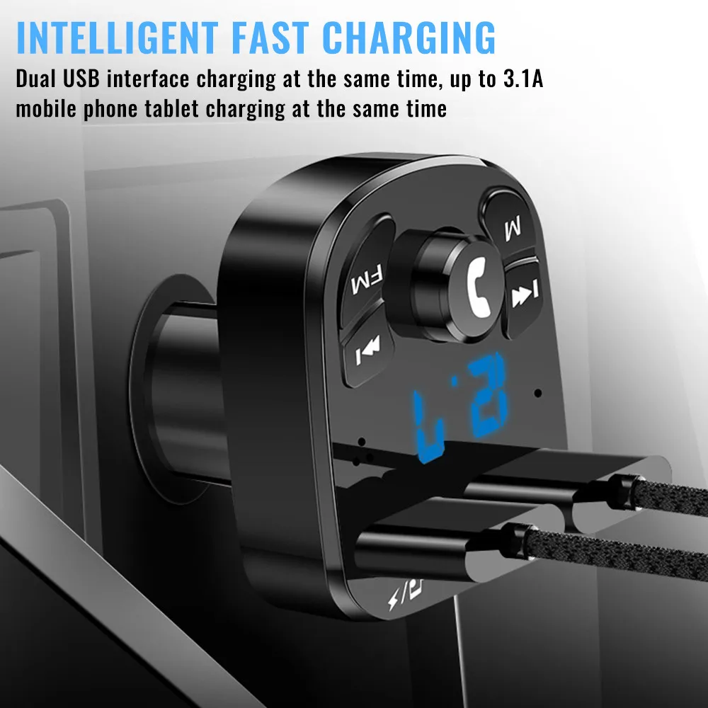 Bluetooth Cheap Kit Cars FM Transmitter With Dual USB Ports, MP3 Player ...