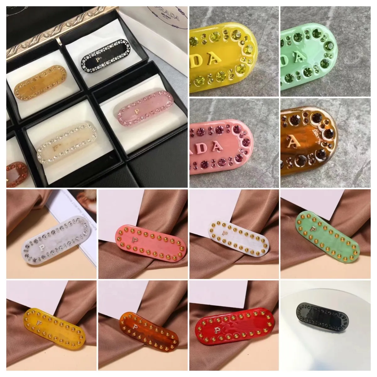 Luxury Triangle Shape Pin Up Hair Clips With Encrusted Logo 2023 New ...