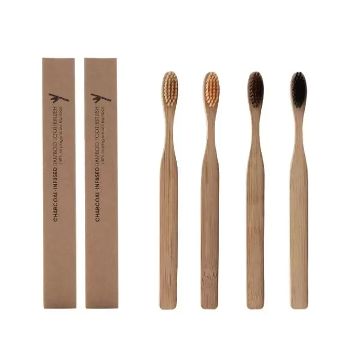 Hotel Use Bamboo Toothbrush with Soft Nylon Bristles and Box Packaging ...