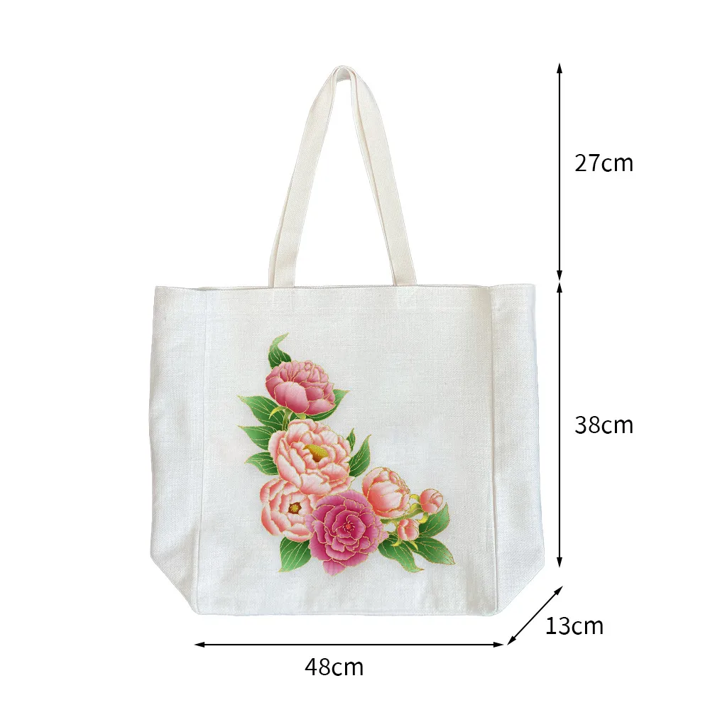 Sublimation Linen Tote Bag Set For DIY Customization And Shopping With ...
