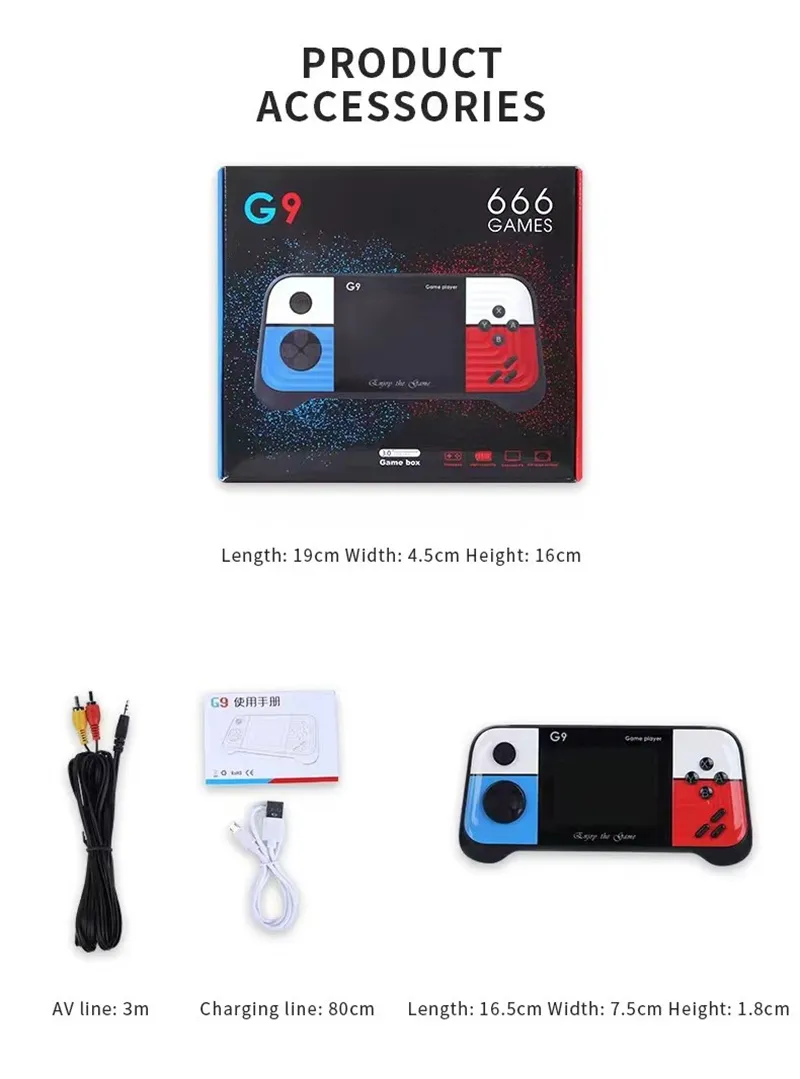 G9 Handheld Portable Handheld Arcade Games Console With 3.0 Inch HD ...