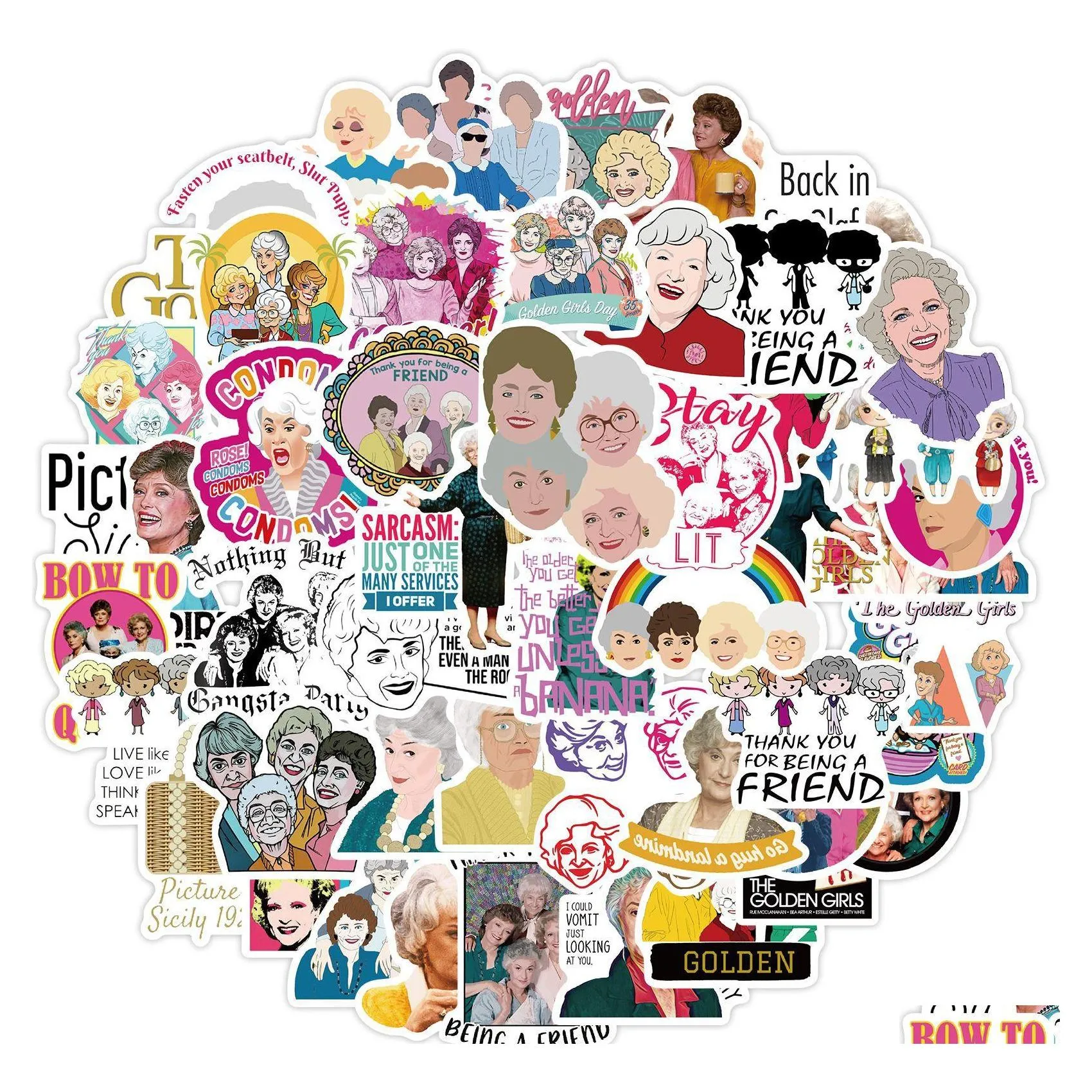 Set Of Mixed Golden Girls Program Friends Stickers For Skateboards ...