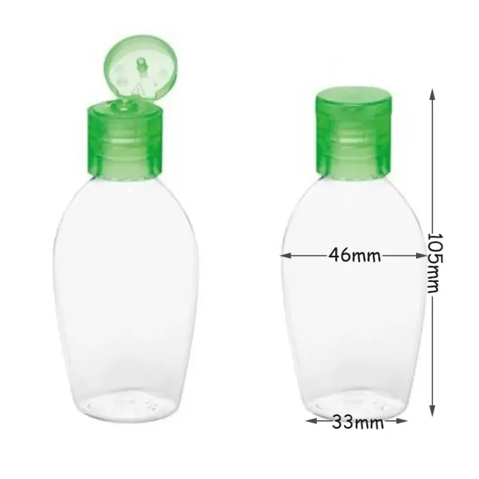 Instant Hand Sanitizer Bottles 50ml PET Plastic Empty Hand Wash ...
