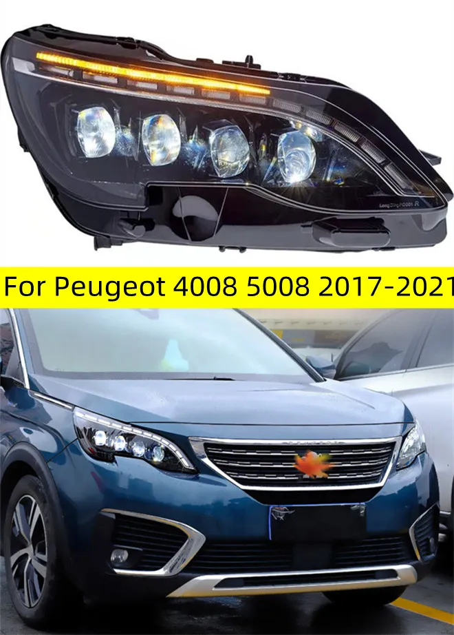 Blue LED Headlights For Peugeot 4008 5008 2017 : High Beam Lights With Blue DRL & Turn Signal ...