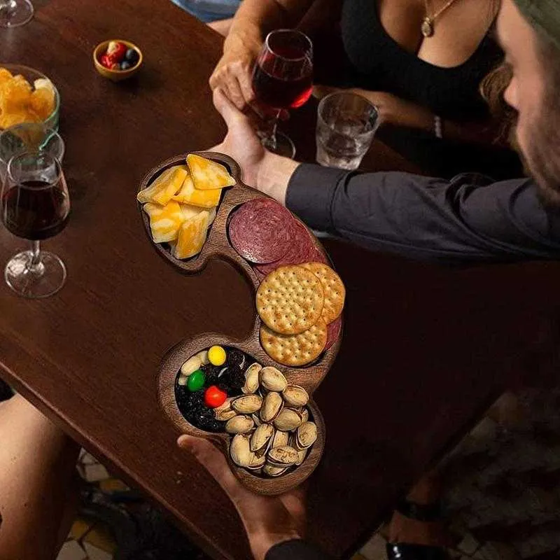 Tapas Serving Dishess Aperitif Board Wooden Cheese Charcuterie Platter ...