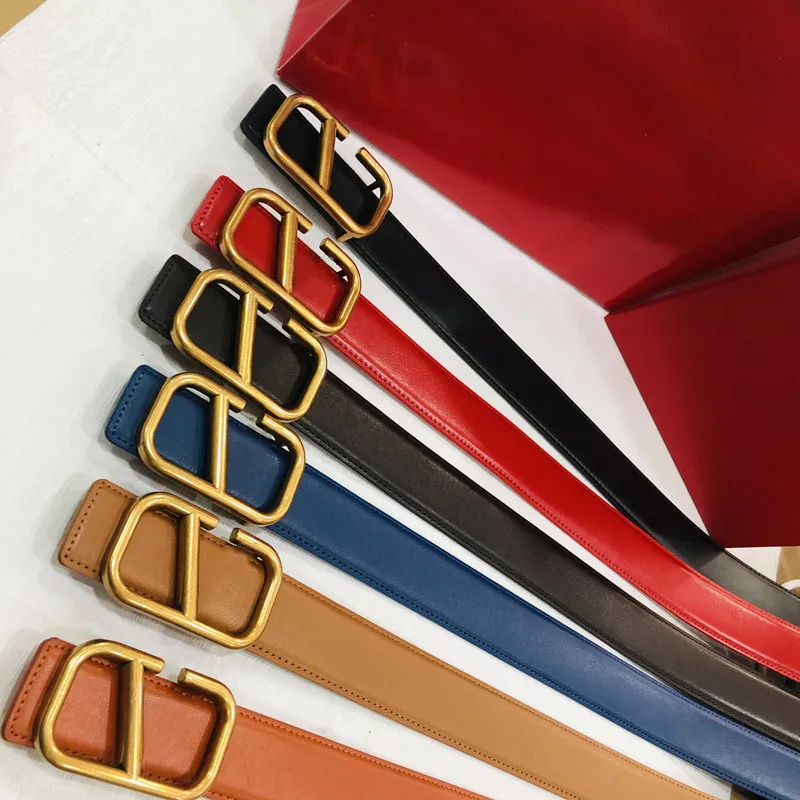 Designer Gold Letter Belts For Men And Women Classic Big Button Buckle ...