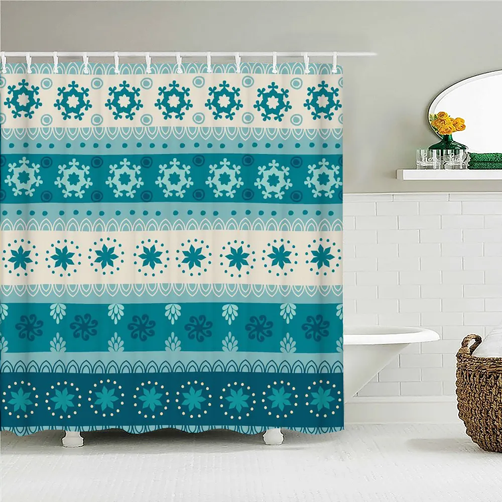 Shower Curtains Geometric Pattern Printed Polyester Waterproof Bath ...