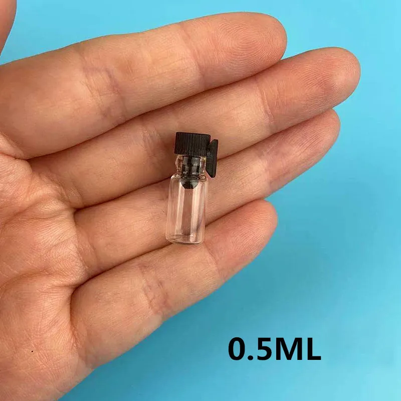/Pack Black Clear Mini Perfume Unbreakable Split Glass Bottles 0.5ML ...