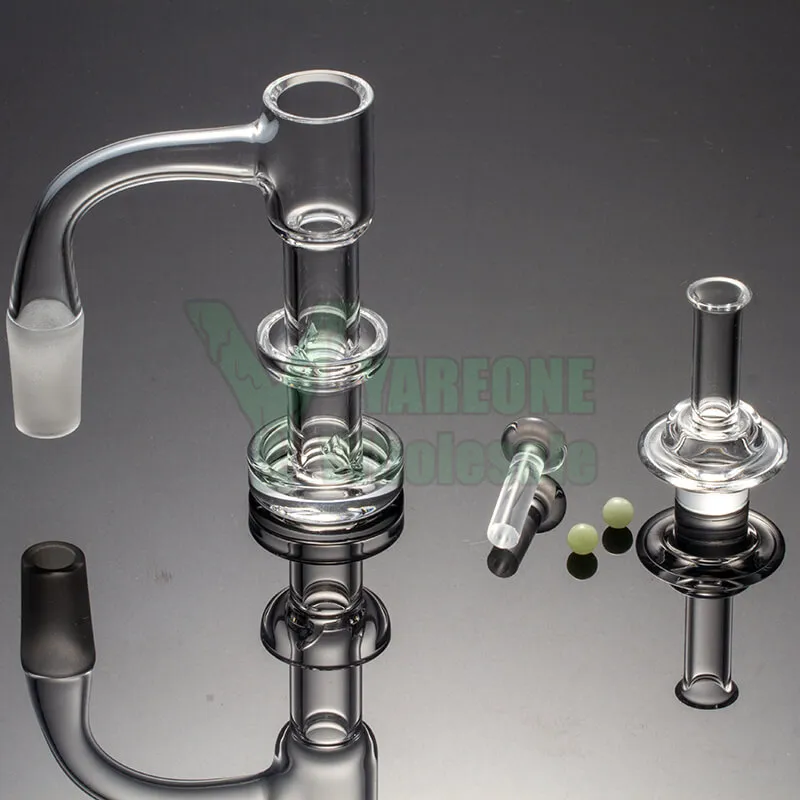 Terp Slurper Set With Dish And Carb Cap: Double Vacuum Quartz Banger ...