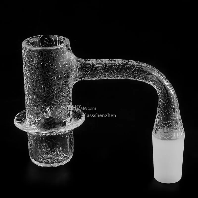 Fully Welded Smoking Sandblasted Halo Quartz Banger 20mmOD Beveled Edge ...