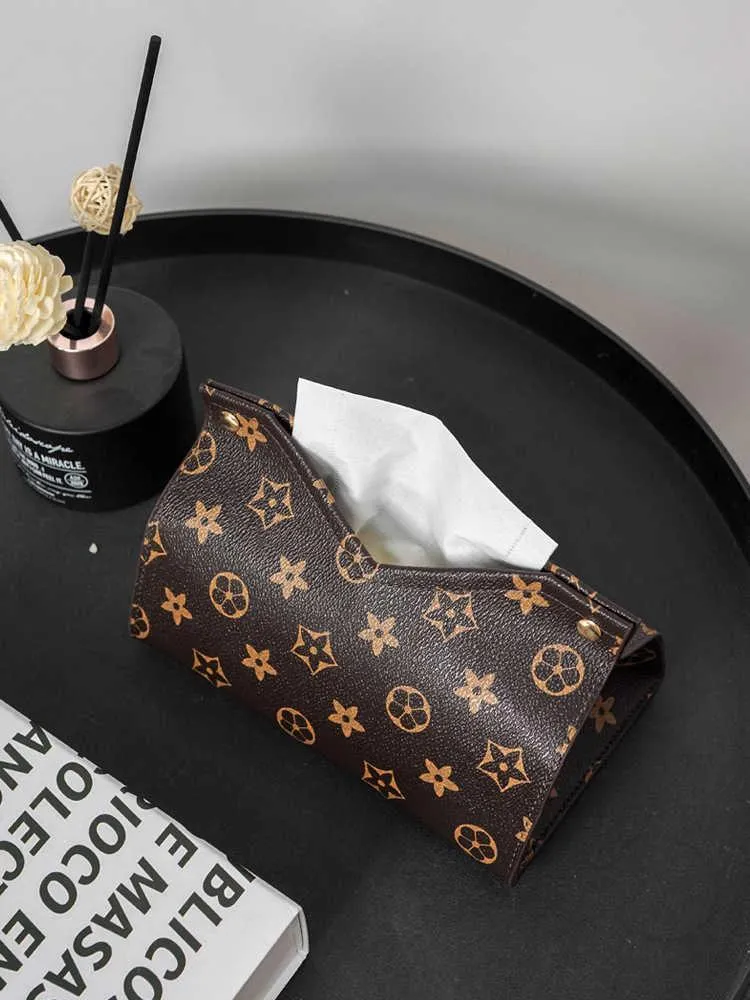 Fashion Living Room Restaurant Luxe Tissue Box Decoration Supplies PU ...