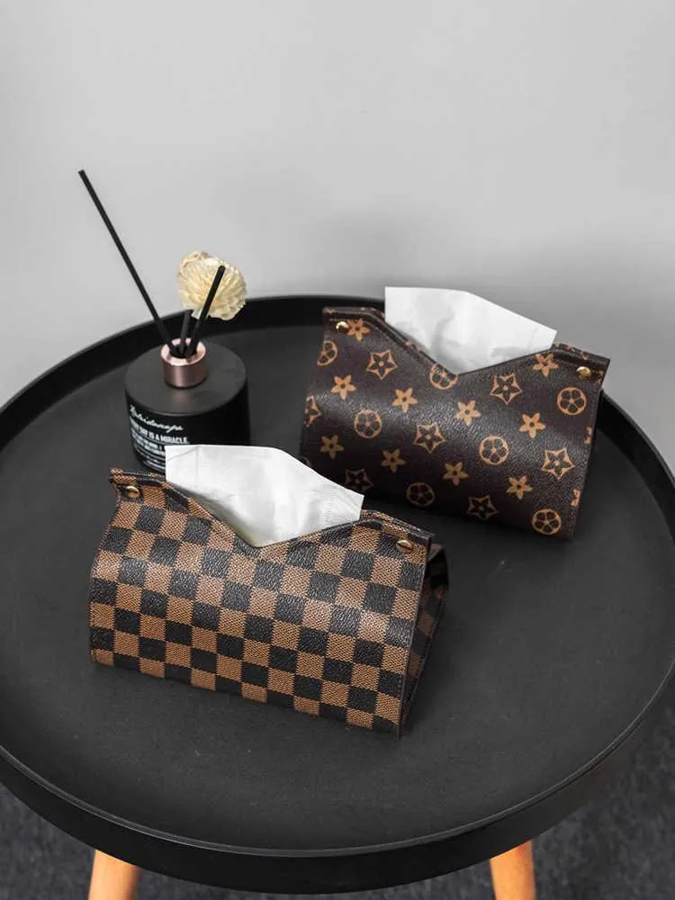Fashion Living Room Restaurant Luxe Tissue Box Decoration Supplies PU ...