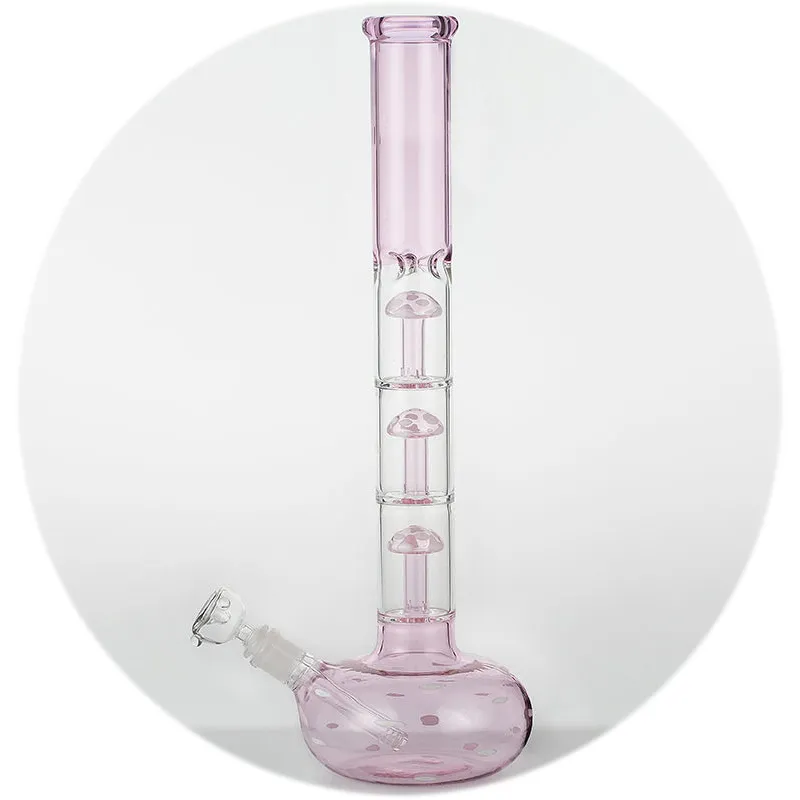 Big Pink 17 Pouces Bongs Thriple Mushroom Diffuseur Datachable Tige ...