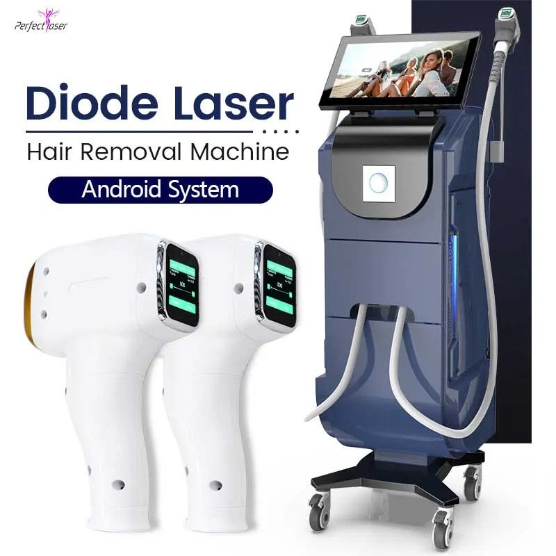 2 Handles Diode Laser Hair Removal Machine 3 Wavelengths 808/755/1064nm ...