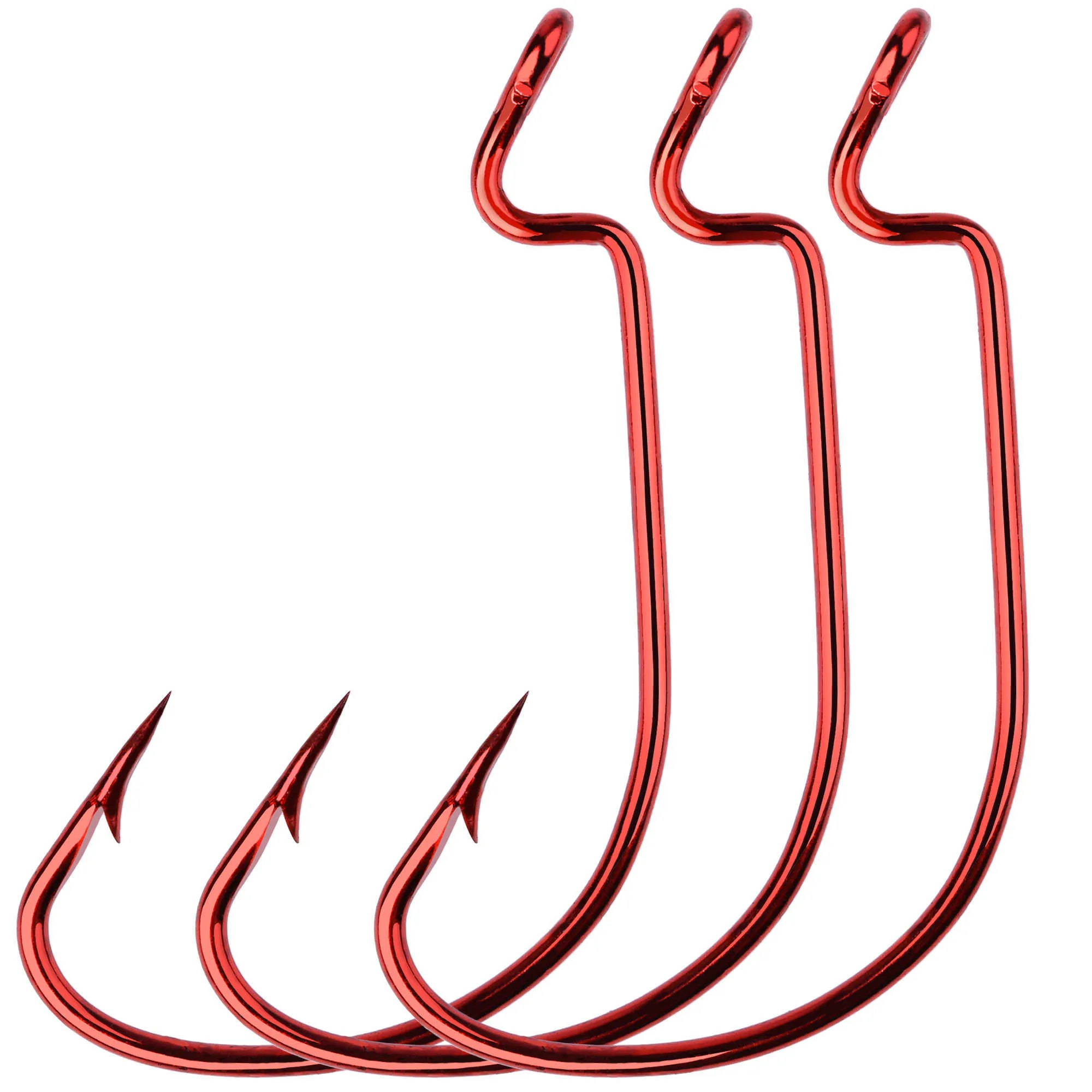 Fishing Hooks Near Me: Carbon Steel Fishing Hook Set, Wide Crank Offset ...
