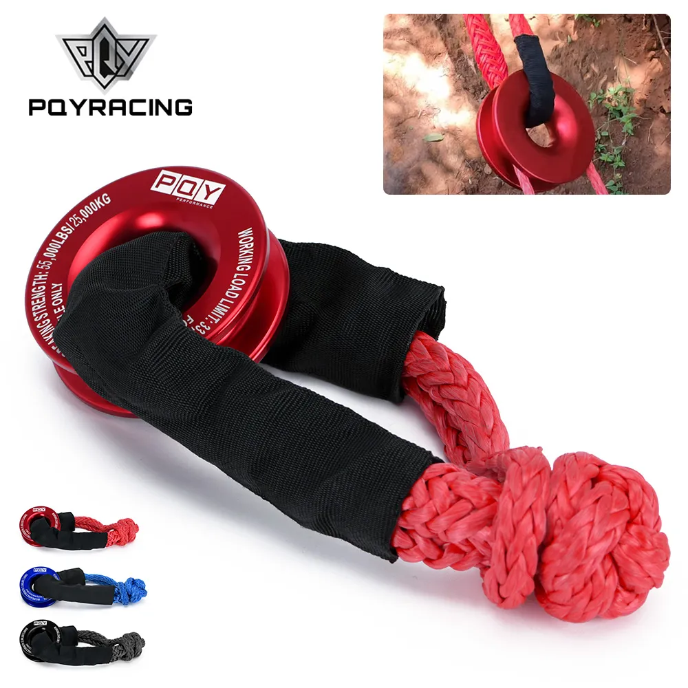 55000lbs Winch Rope Synthetic Soft Shackle & Recovery Ring Set Rugged ...