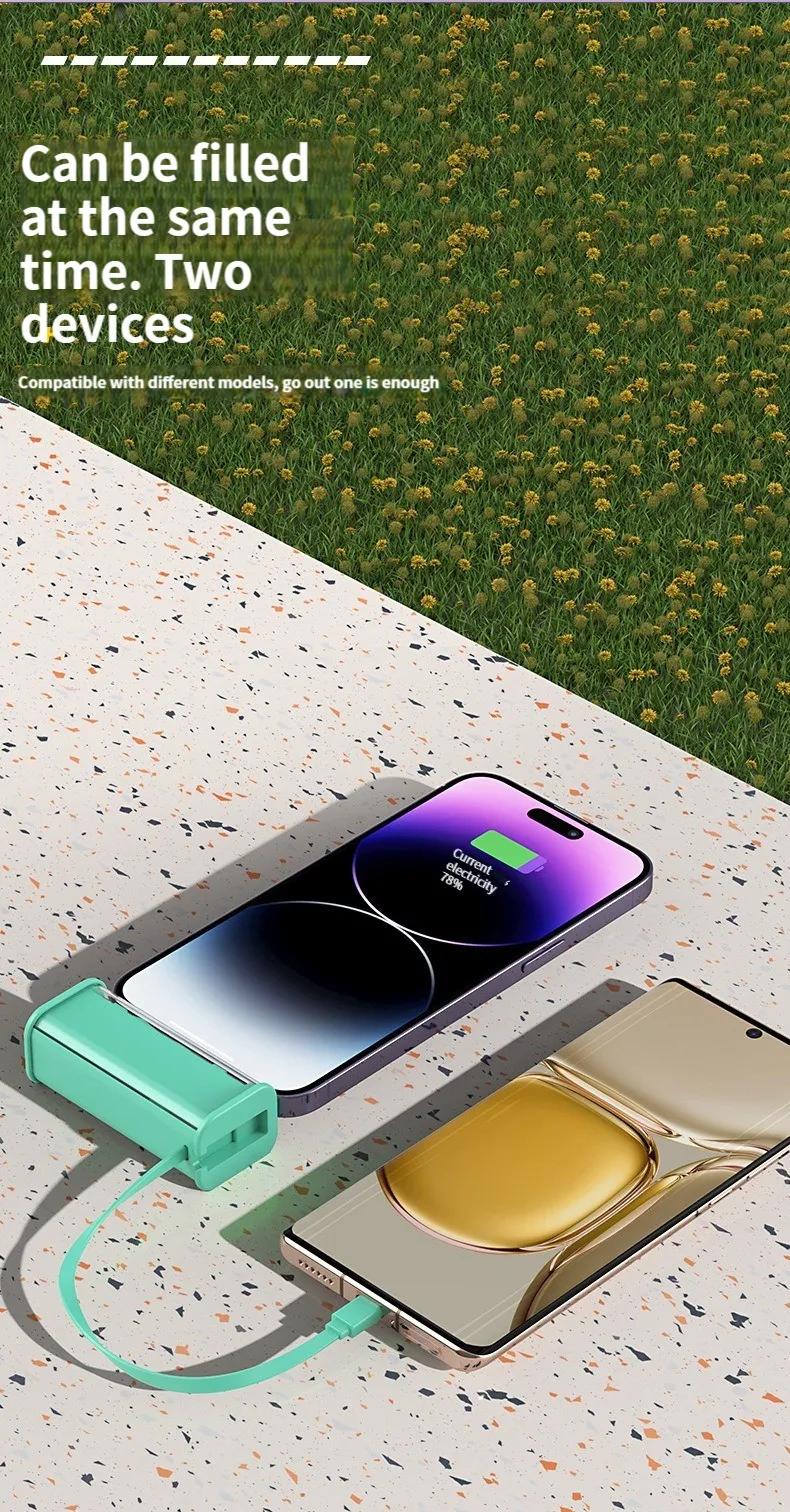 Portable 5000mAh Transparent Mini Power Bank For IPhone And Samsung ...