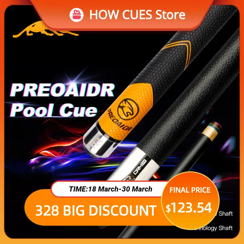 PREOAIDR 3142 Pool Cue: Carbon Maple Shaft, Black Tech Billiard Stick ...
