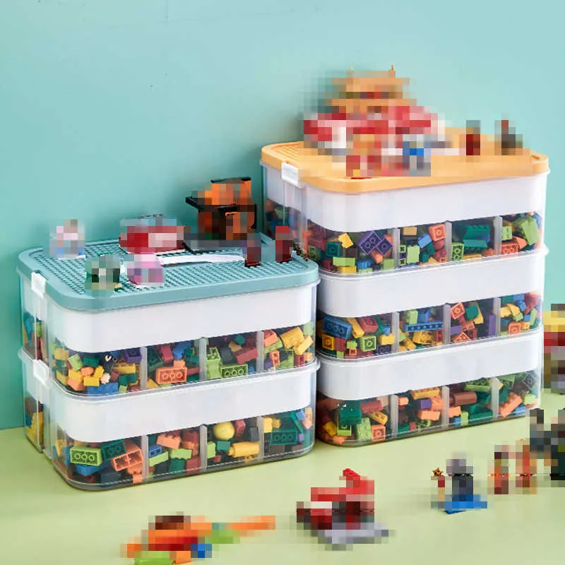 Kids Toy Storage Box & Building Block Organizer - Space Saving Bins for ...