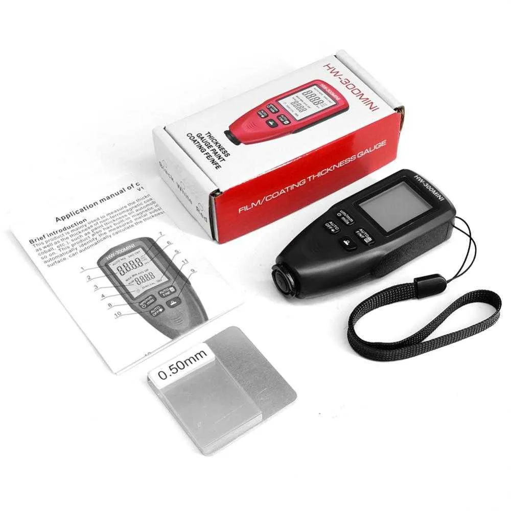 HW 300 Mini Auto Paint Thickness Gauge Digital Coating Tester 0 2000 Μm ...