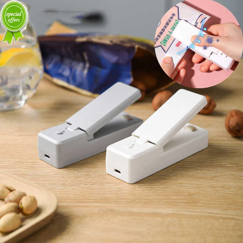 Rechargeable USB Mini Bag vacuum sealer with Cutter Knife - 2-in-1 Heat ...