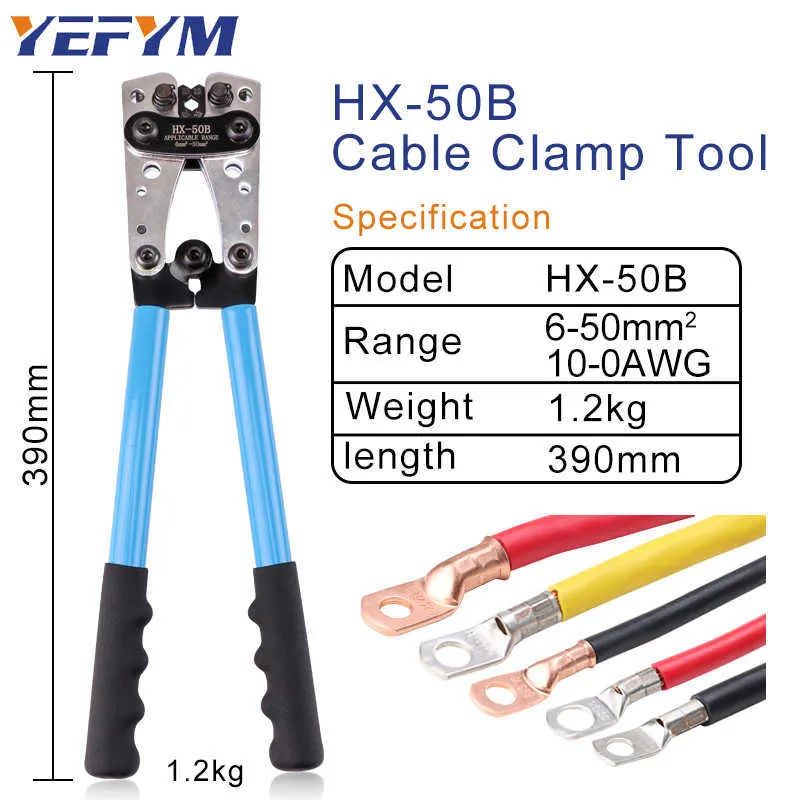 Tube Terminal Crimper Hex Crimp Tools HX 50B Pliers 6 50mm/AWG 10 0 ...