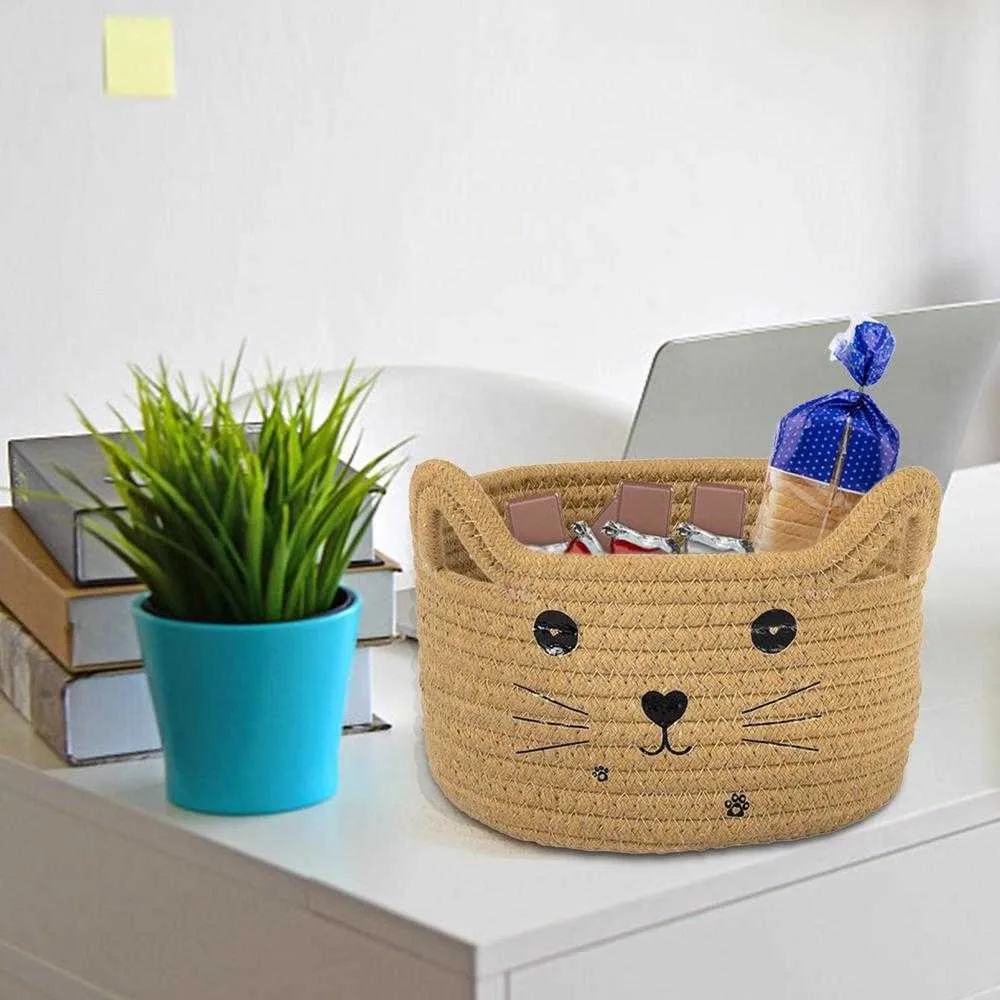 P230324 Cotton Woven Cat Storage Baskets Decorative... From Misihan08 ...