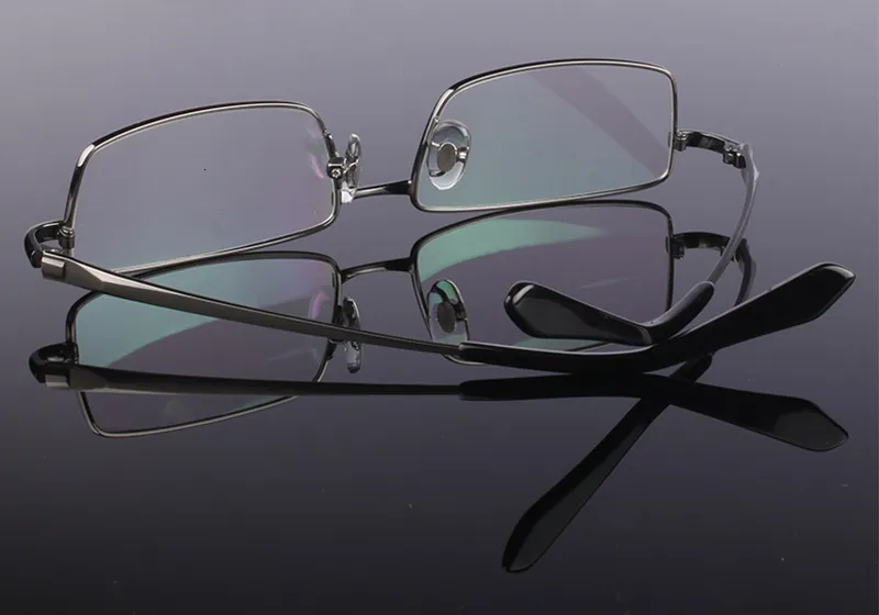 Mens titanium full-rim eyeglasses frames metal gold prescription ...