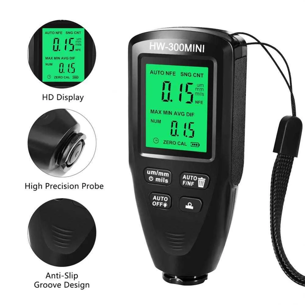 HW 300 Mini Auto Paint Thickness Gauge Digital Coating Tester 0 2000 Μm ...