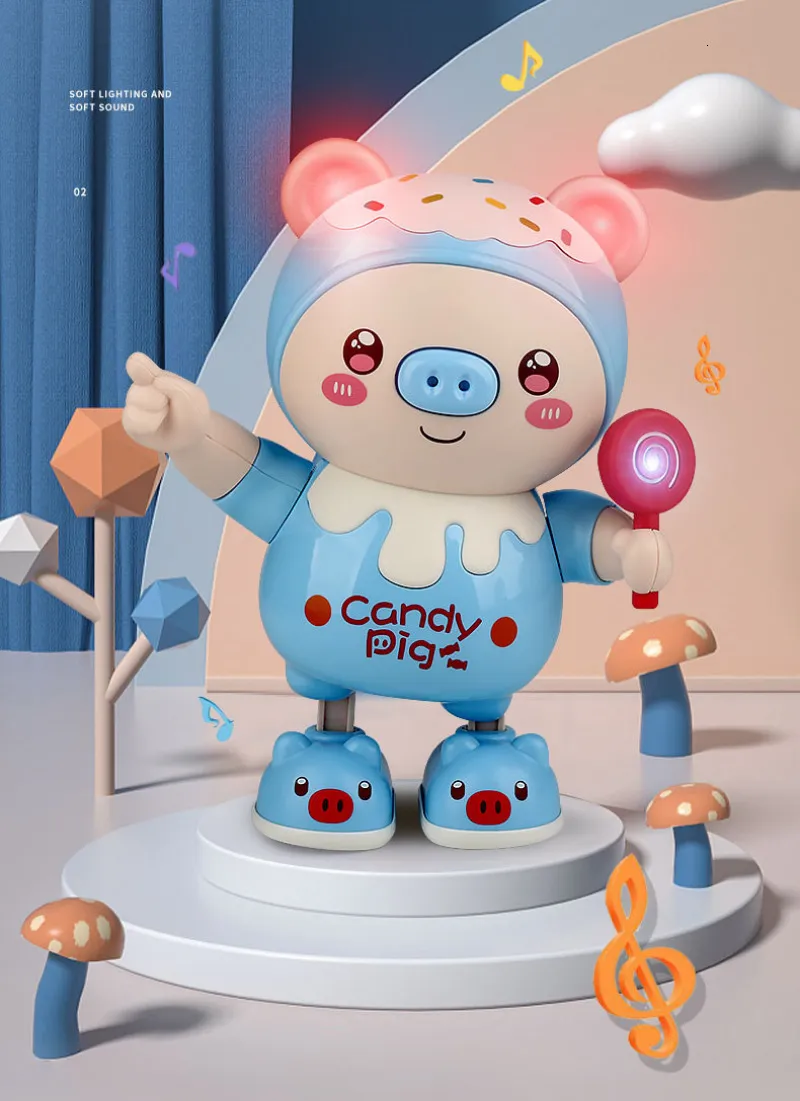 Electric/RC Animals Electronic Pets Pig Dancing Toy With Swing Light ...