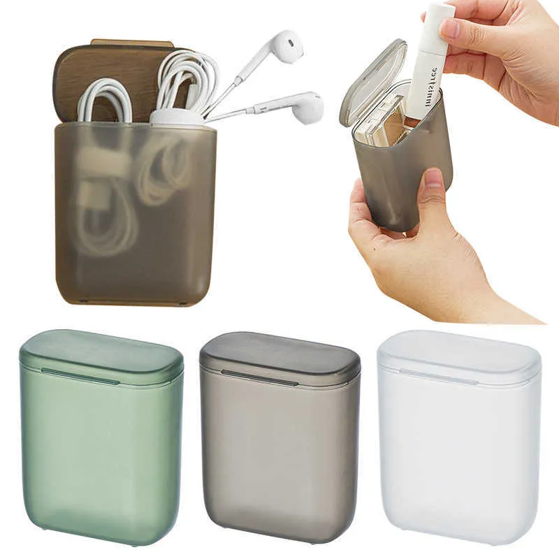 Desktop Storage Box Data Cable Organizer With Lid Transparent ...