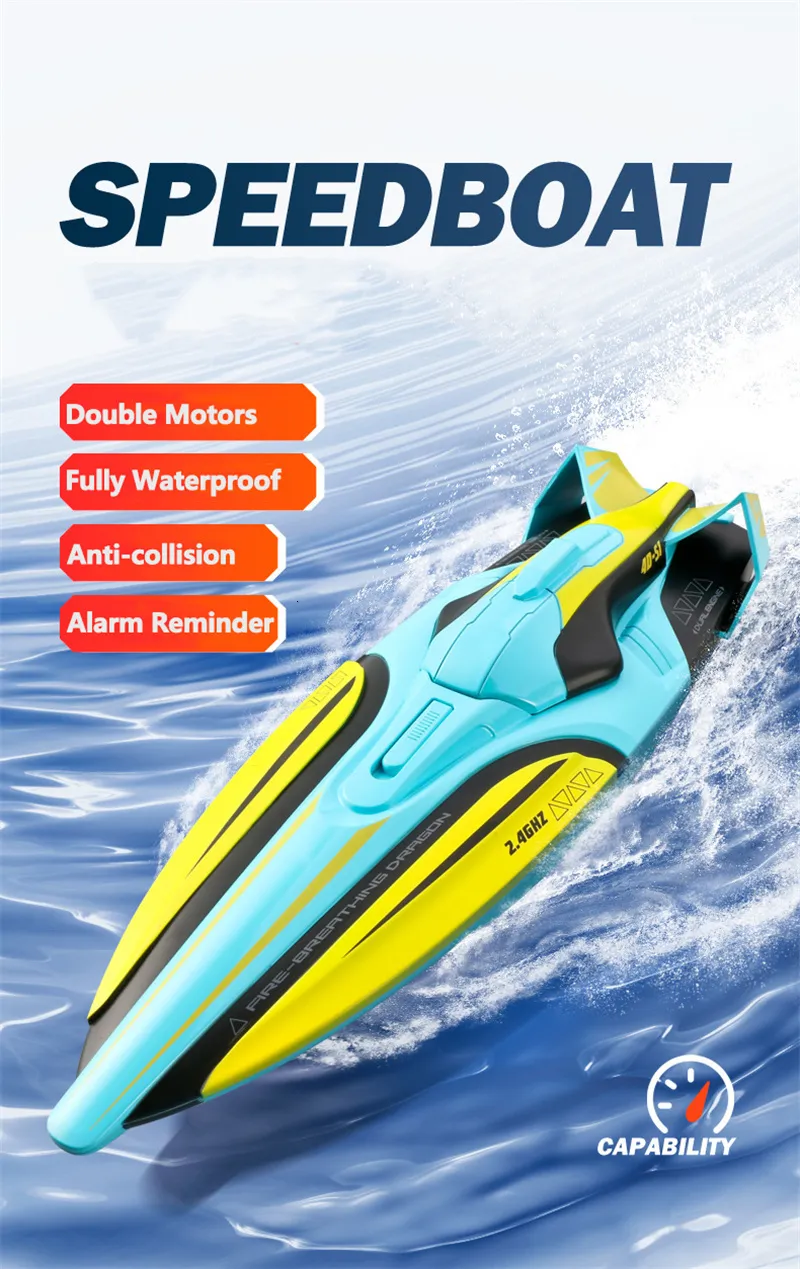 High-Speed RC Boat - 30KM/H Electric Racing Speedboat, 25min Play ...