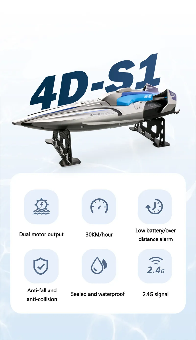 High-Speed RC Boat - 30KM/H Electric Racing Speedboat, 25min Play ...