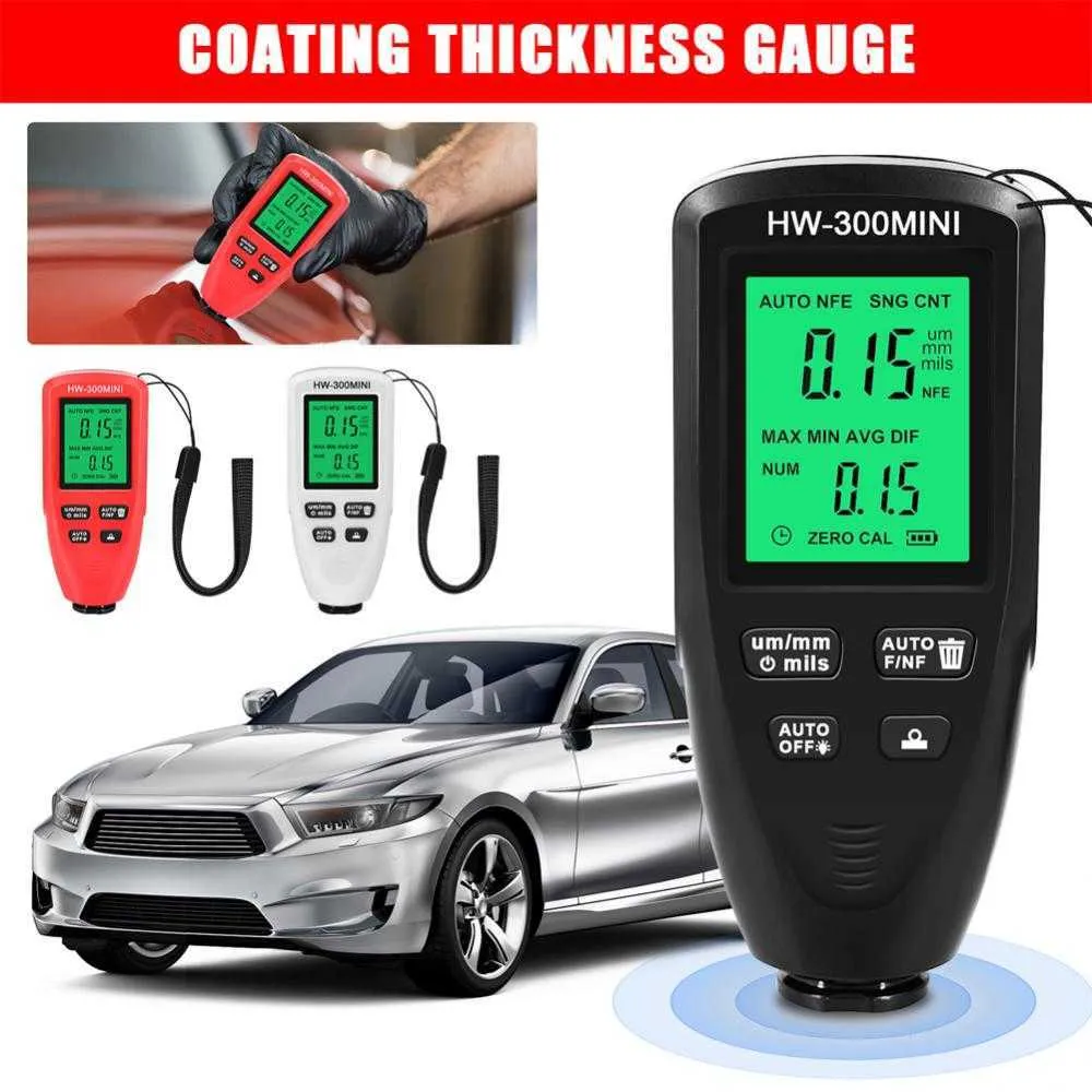 HW 300 Mini Auto Paint Thickness Gauge Digital Coating Tester 0 2000 Μm ...