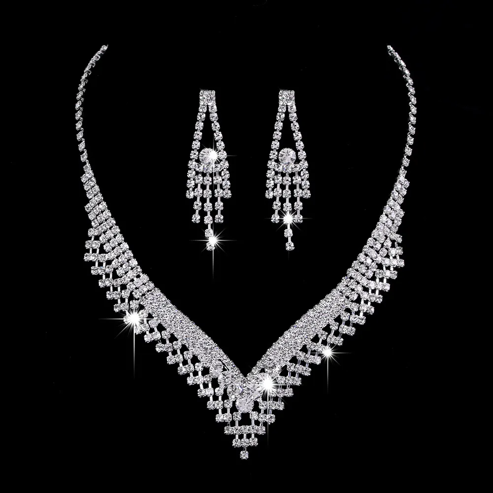 DHgate.com:Bridal Necklace Earring Set - Exquisite Zircon Water Drop ...